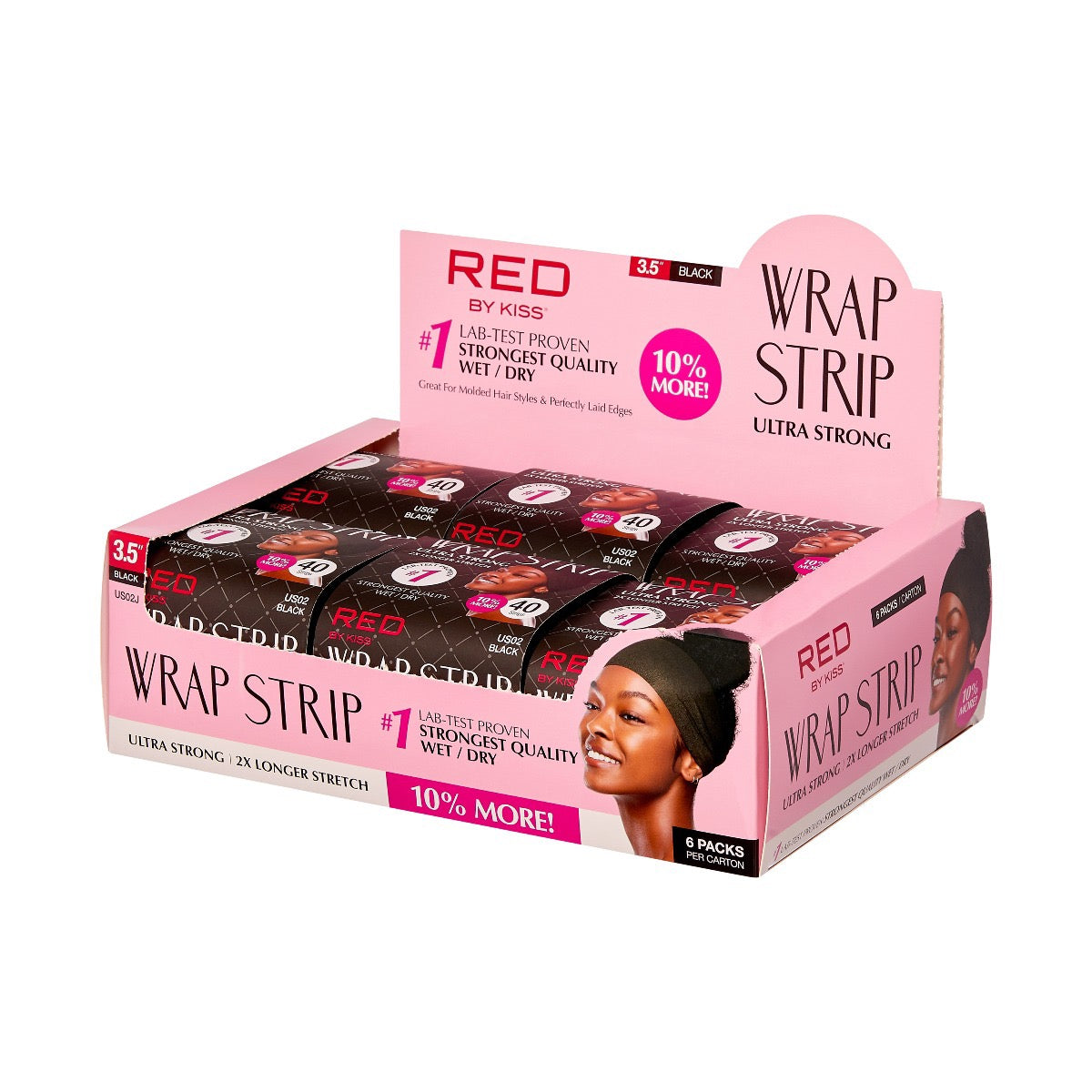 RED Wrap Strips Black 3.5' Wide - Carton (6 Packs) – Get Sassy Beauty ...